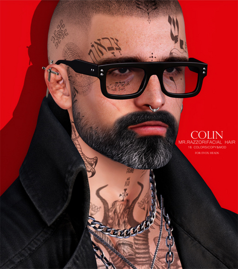 Second Life Marketplace - [MR] Colin Facial Hair for EVOX Heads DEMOS